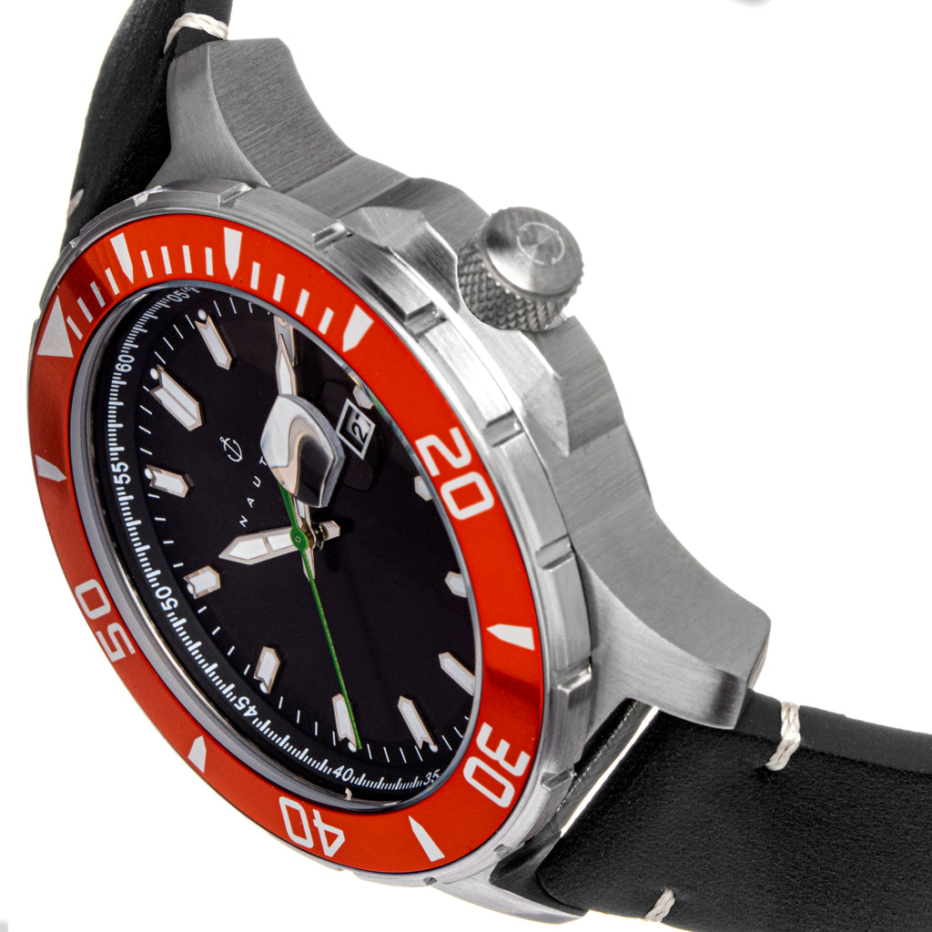 Nautis Dive Pro 200 Men's Watch Black Band Silver Case GL1909-H ...